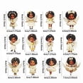 10 Pack Of Wooden Black Curly Hair Smiling Little Angela Ornament Set ...