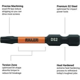 Railer Double Square Screwdriver Bit Set - Premium S2 Steel 2 Inch ...