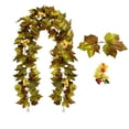 5.74 Ft Artificial Fall Grape Leaf Halloween Garland, Autumn Foliage ...