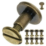 Hemoton 40 pcs Round Flat Head Rivets for Leathercraft Binding Post ...