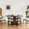 edx Upholstered Dining Chairs, Mid Century Modern Round Dining Room ...