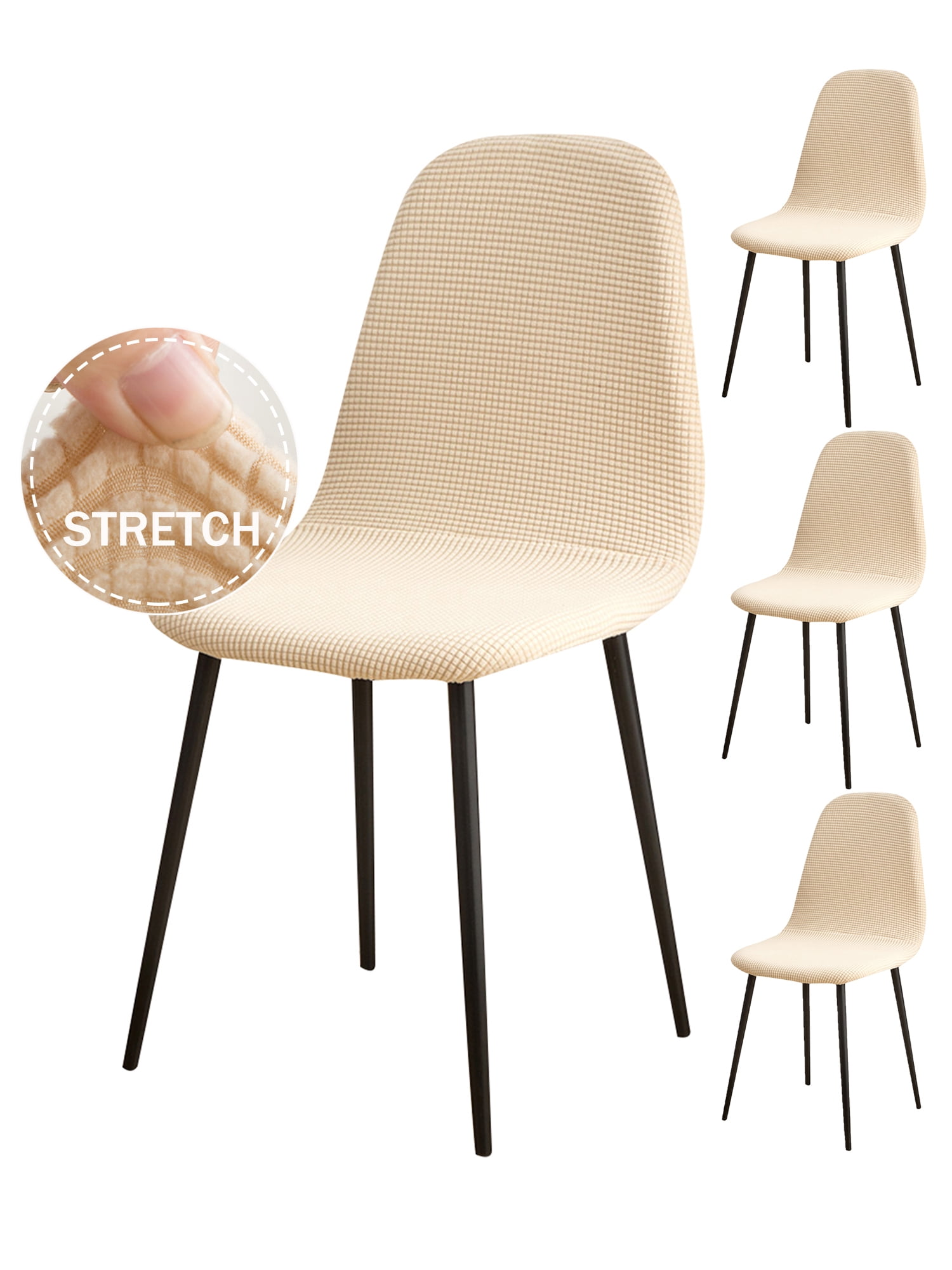 KBOOK Stretch Shell Chair Covers Jacquard Armless Mid-Century Modern ...