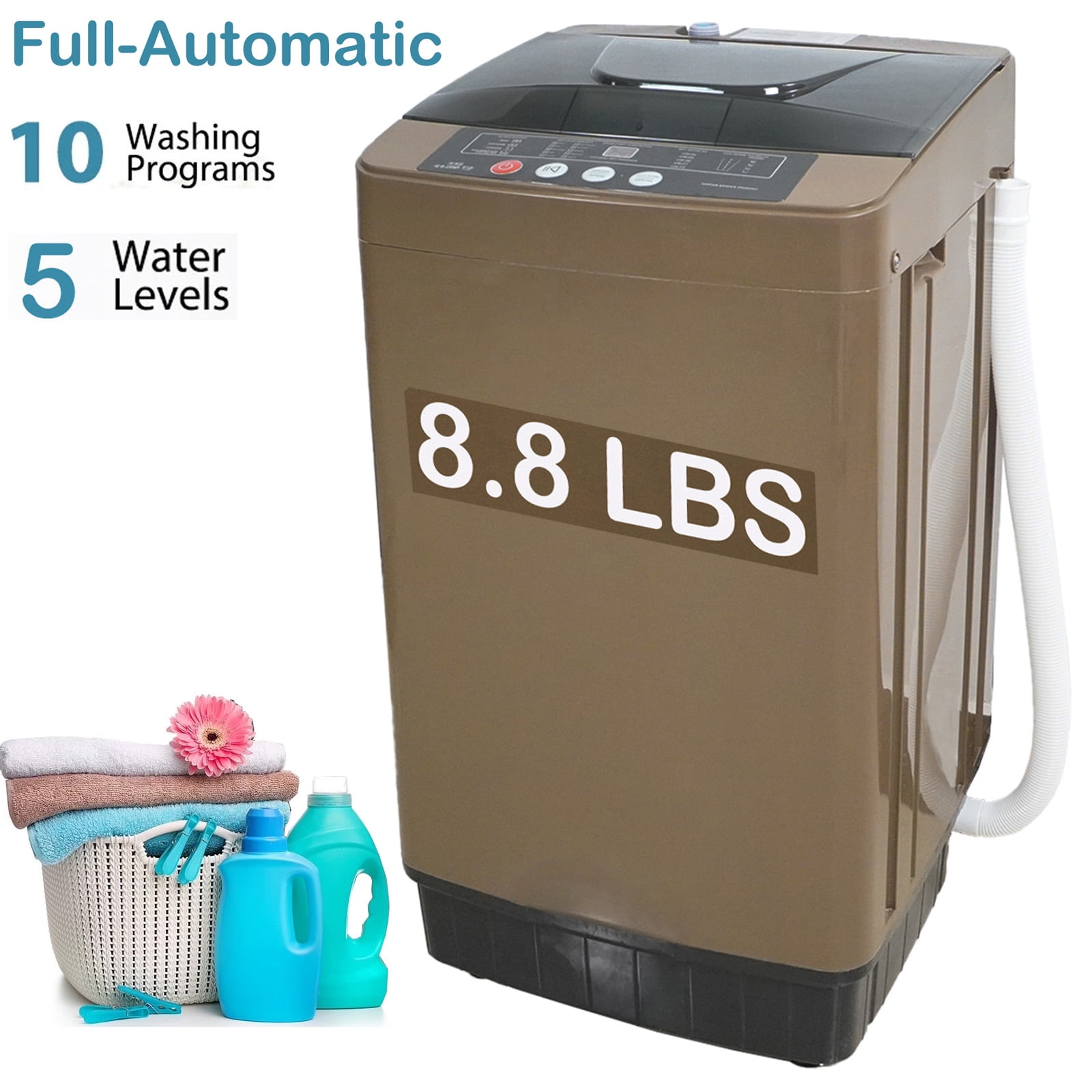 Susuzi Portable Washing Machine 8.8 Lbs Full-Automatic Compact Washer Machine