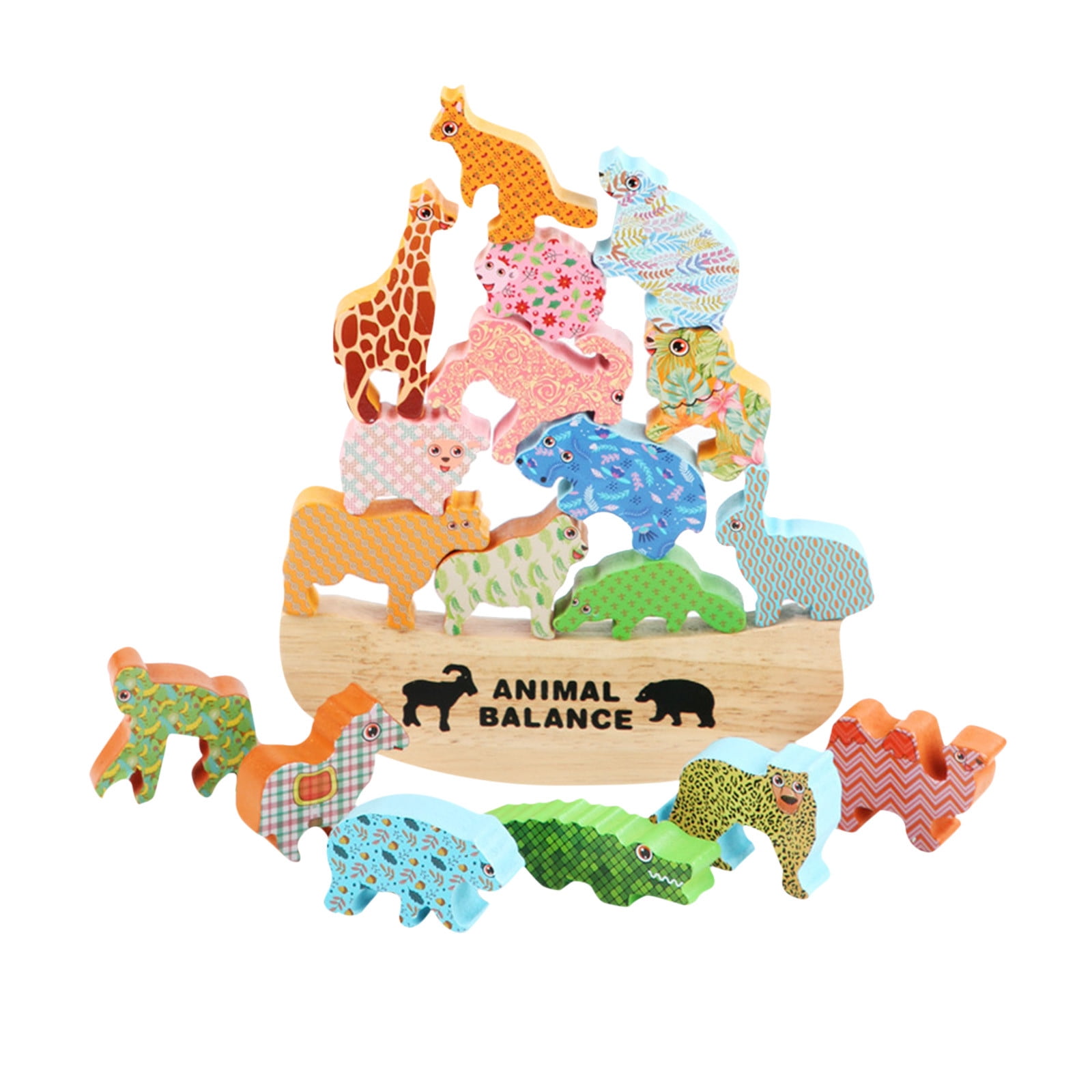 Lolmot Wooden Toys For Babies Wooden Animal Stacked Balance Toys Babies Early Learning Parenting Games Other