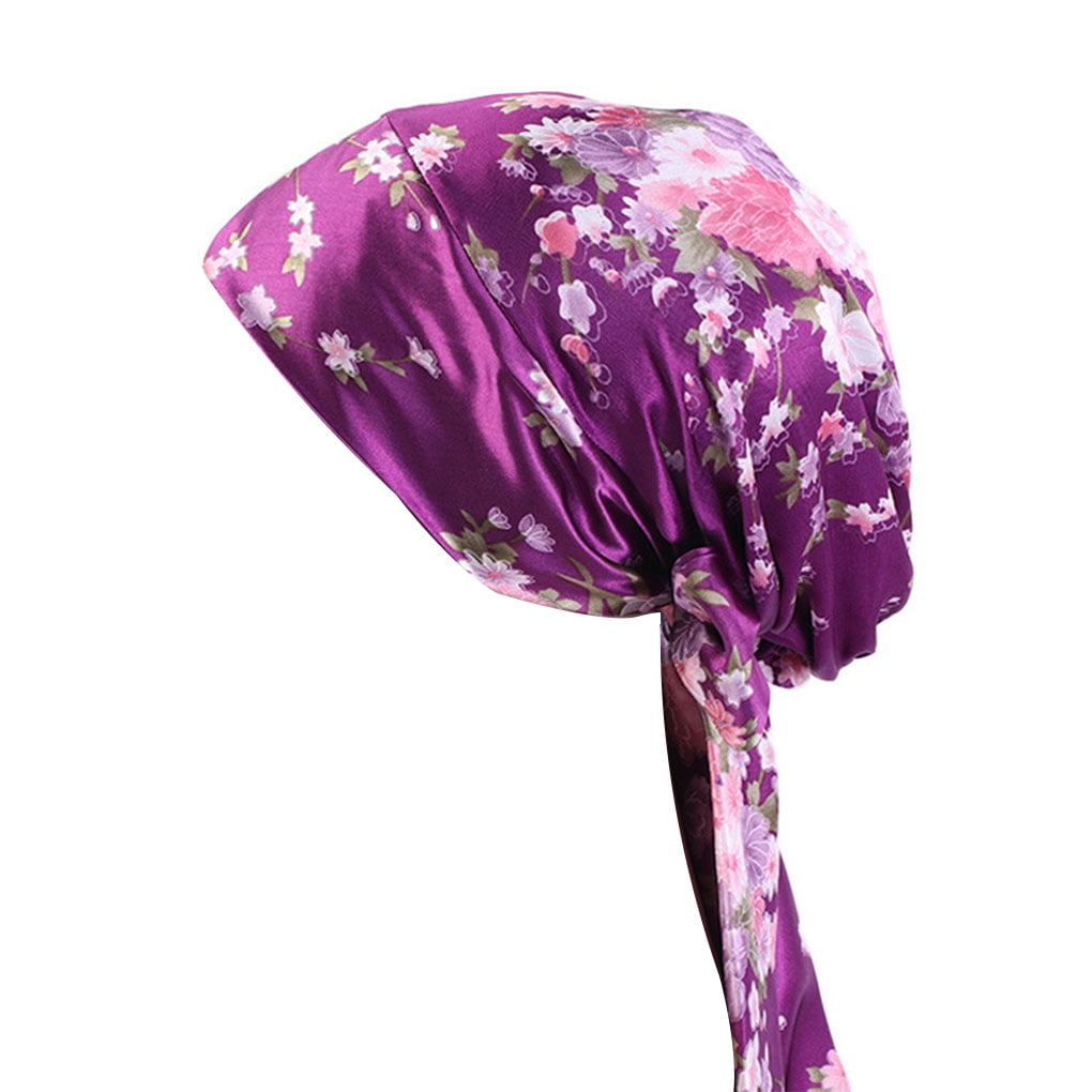 Wrea Bonnet Printed Women's Streamer Bow Hat Head Cover Headwrap ...