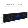 Ivation Oversized Large Digital Wall Clock - Big LED Digital Clock w ...