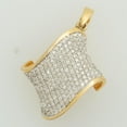 Curved Wave Natural Diamond Pave Pendant: 14k Solid Gold Iced Out ...