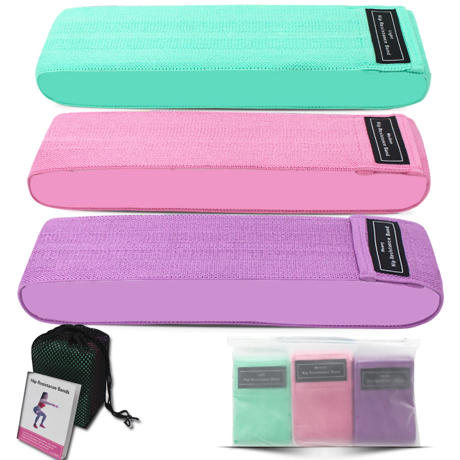 Click here for Luminousca Fabric Booty Bands 3pcs Yoga Resistance... prices