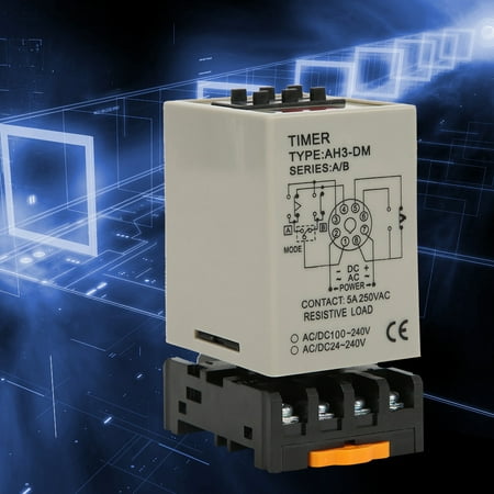 Timer Relay, Durable Small Size With Base High Accuracy A, B Mode Dip ...