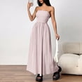 KLHDSF Summer Dresses For Women 2026 Strapless Solid Color Pocketed ...