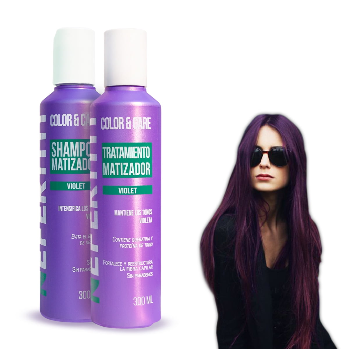 Kit Shampoo + Tratamiento Matizador Violet Nefertiti - 300ml para ...
