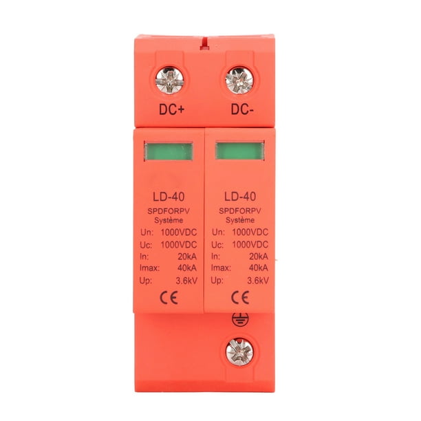 Dispositivo de protección contra sobretensiones 1000V DC 20‑40KA 2P PC Protector de pararrayos ...