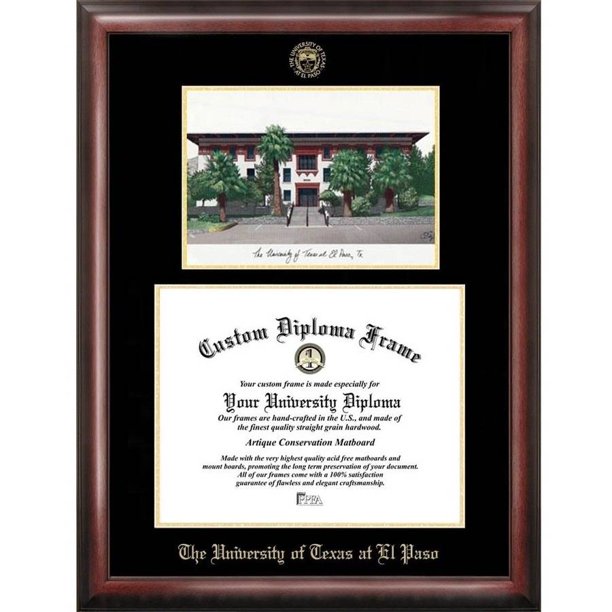 University of Texas, El Paso 11" x 14" Gold Embossed Diploma Frame with ...