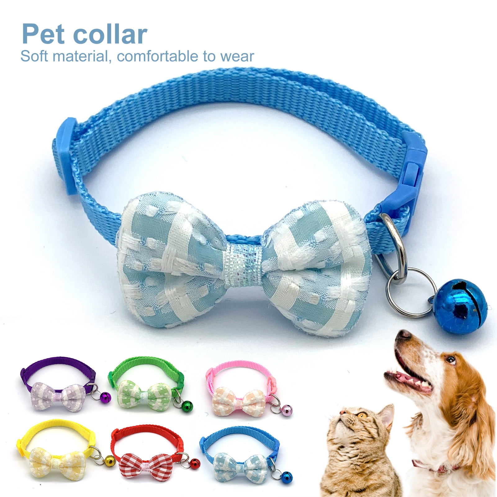 Yirtree Cat Collars Breakaway with Bell Cat Collars with Cute Bowtie ...