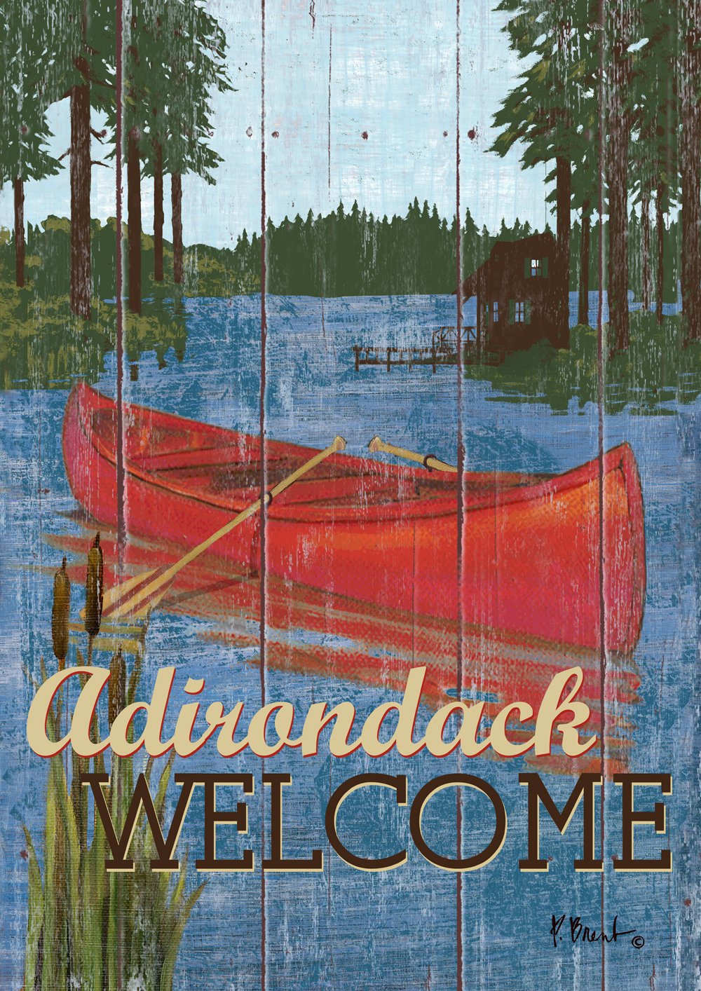 Toland Home Garden Rustic Lake Life-Adirondack Welcome House Flag ...