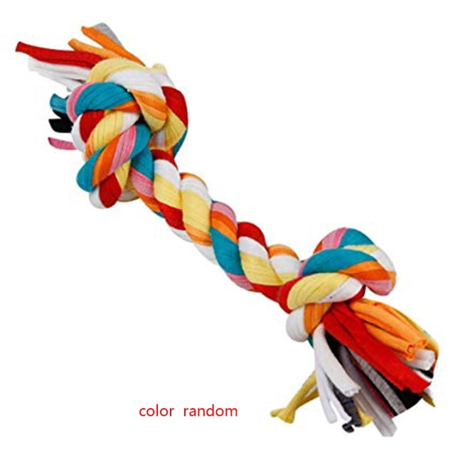 Cotton Double Knot Braided Rope Colorful Bone Tug Dog Chewing Toy Pet ...