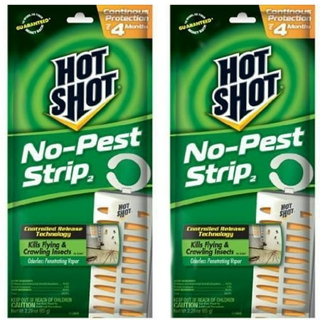 Hot Shot No Pest Strip Unscented Hanging Vapor Insect Repellent (2 PACK ...