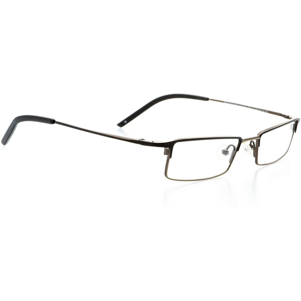 Optical Eyewear - Rectangle Shape, Metal Half Rim Frame - Prescription ...