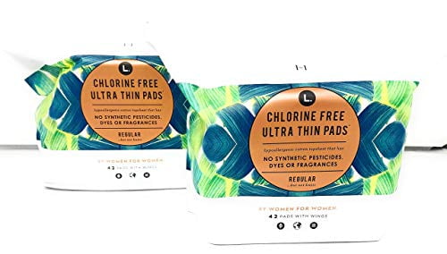 L. Organic Cotton & Chlorine-Free Pads, Regular Absorbency with Ultra ...