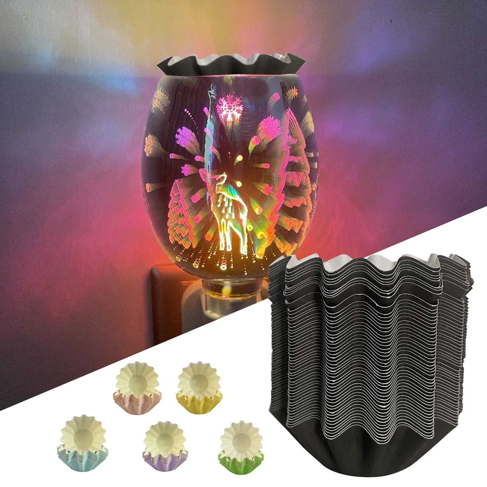 jiaroswwei 50Pcs Wax Melt Warmer Liner Leakproof Fadeless PET Wavy ...