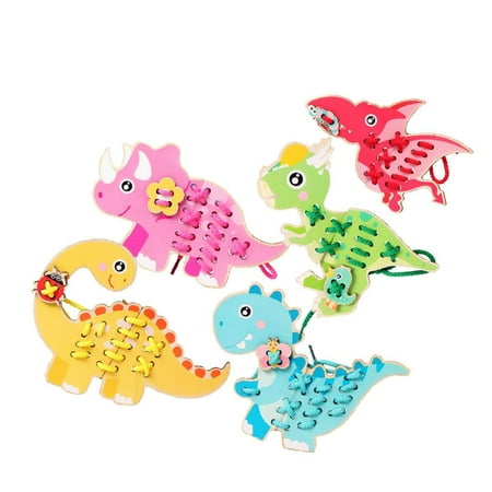 Montessori Wooden Lacing Cards Early Arts Craft Lacing Learning Sewing ...