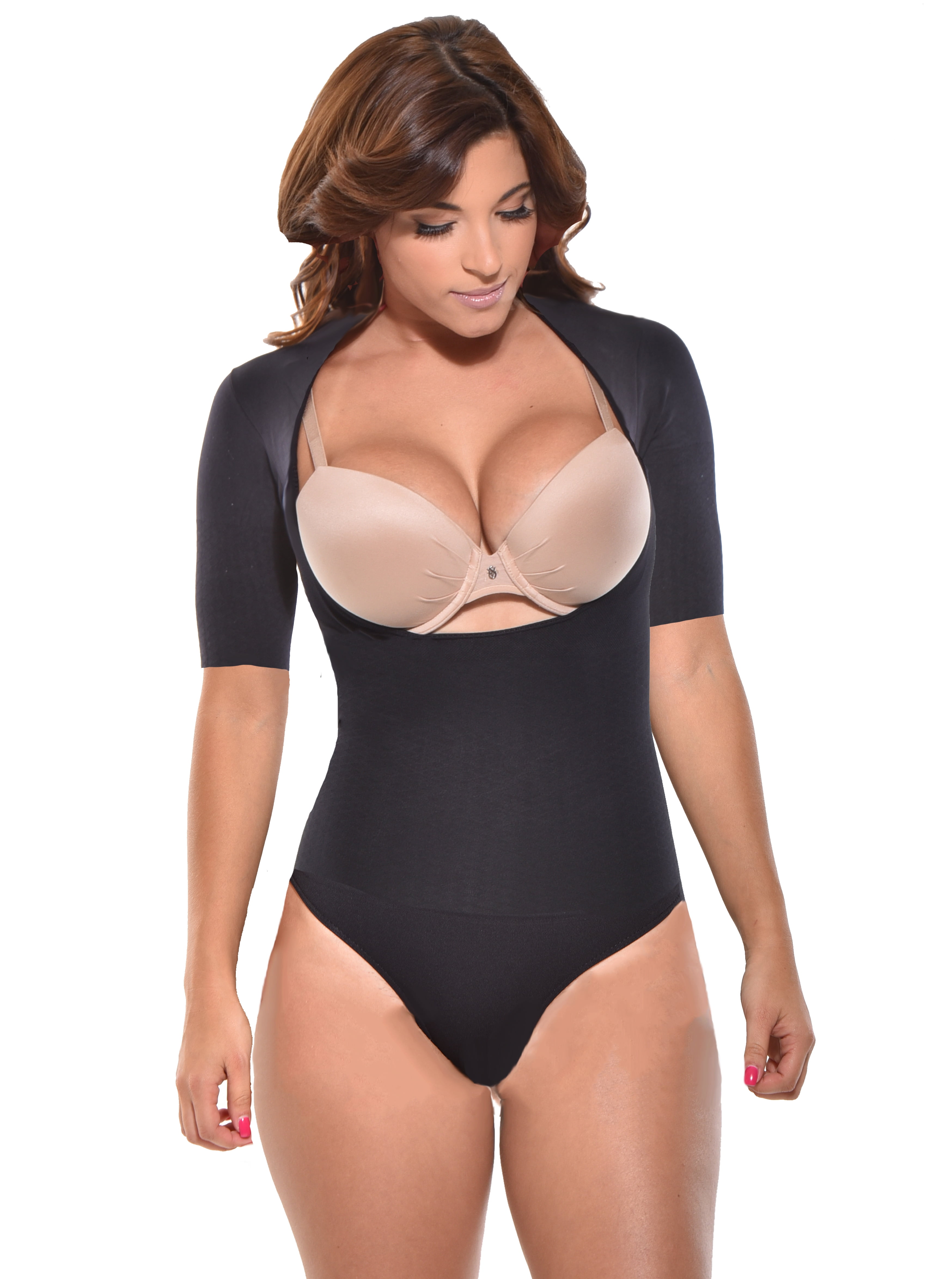 Your Contour Open Bust Firm Compression Body Shaper Briefer Black