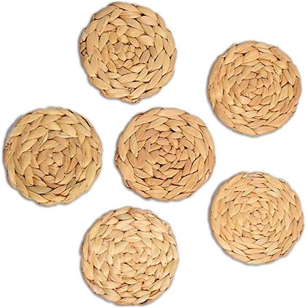 Water Hyacinth Coaster Set Of 6 Pieces Seagrass Coaster For Drinks ...