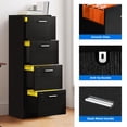 DEXTRUS 4-Drawer Office Storage Furniture, Wood File Cabinet w/Lock for ...