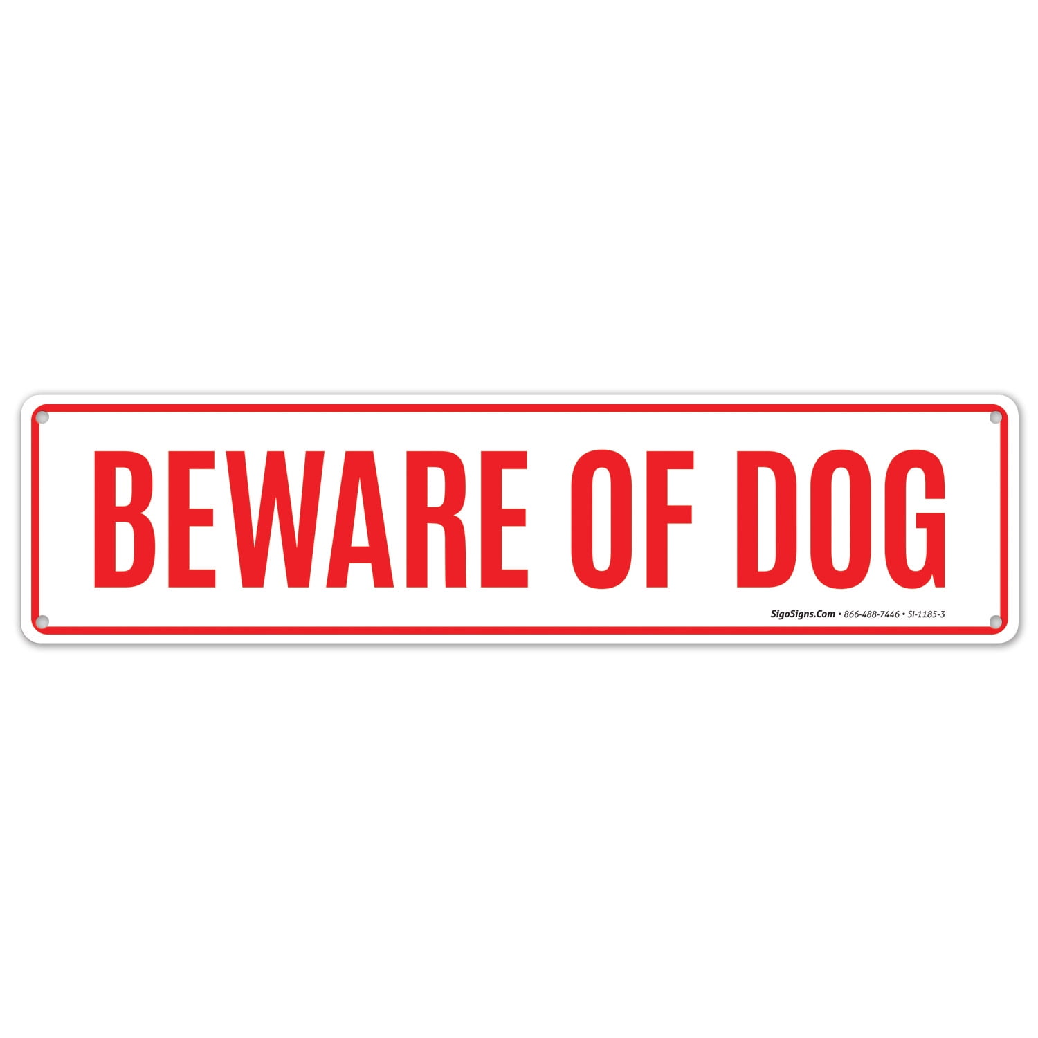 Beware Of Dog Sign, Rectangle Red Text Sign, - Walmart.com