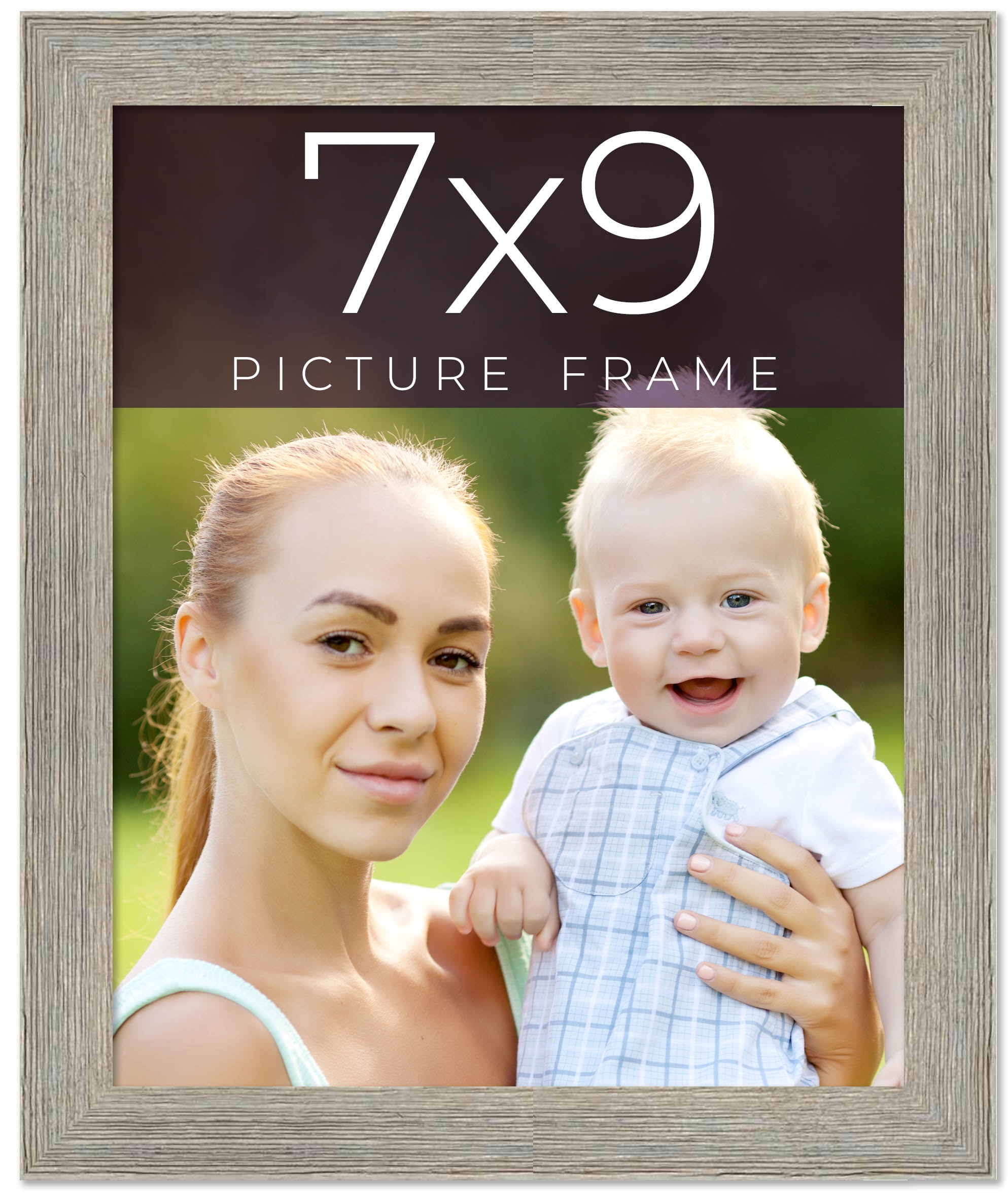 7x9 Frame Grey Real Wood Picture Frame Width 1.5 inches | Interior ...