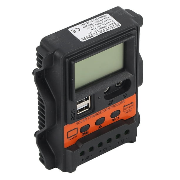 Solar Charge Controller LCD Display 2 USB Output PWM Panel Charging Regulator 12V 24V - Walmart.ca