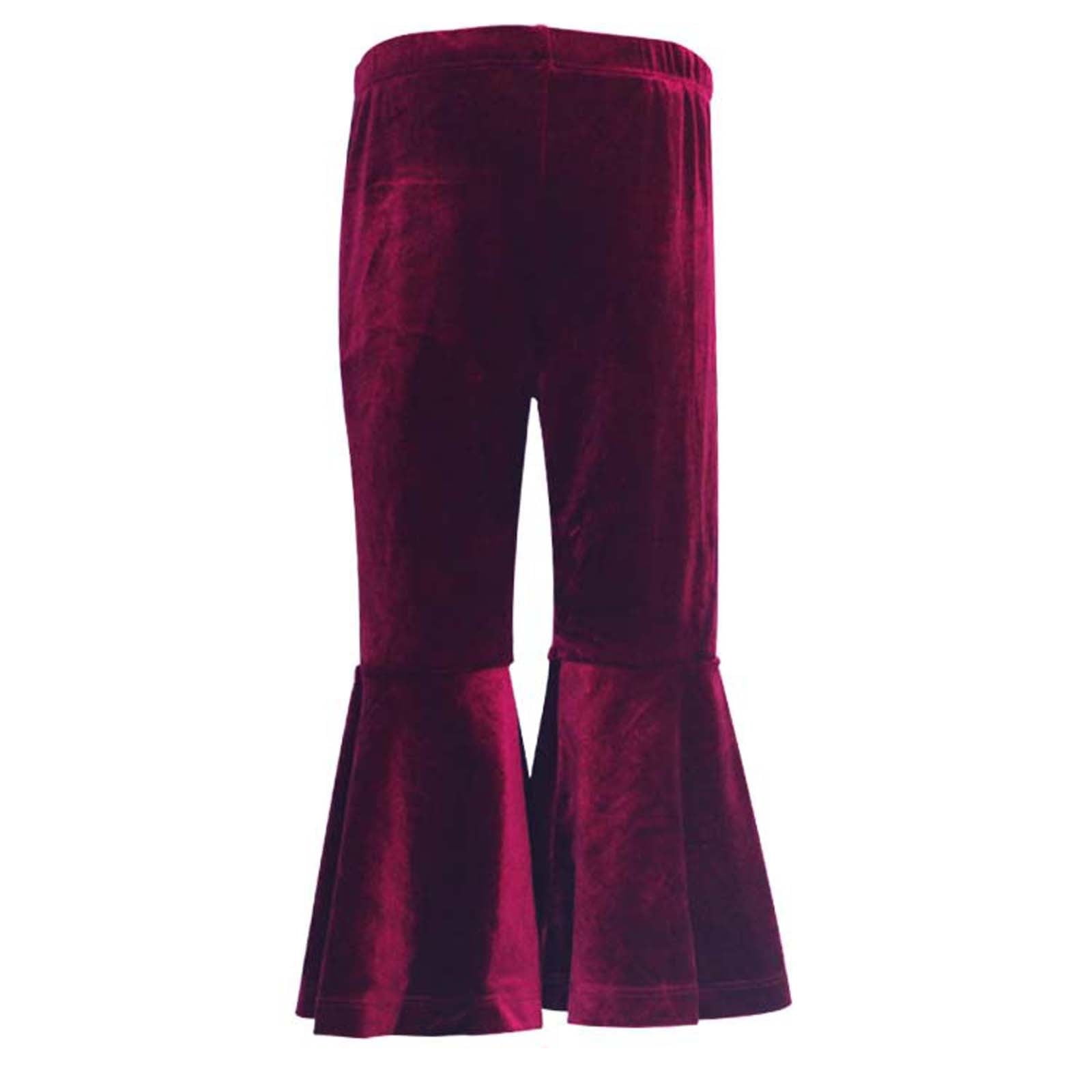 Click here for Lmnyox Girls Velvet Pants Flare Leg Elastic Waist... prices