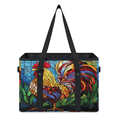 ADECORIVY Colorful Rooster Reusable Grocery Bags, Foldable Shopping ...