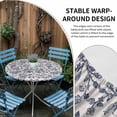 Blue Floral Leaf Round Tablecloth for 55-60 Inch Tables,Fitted Table ...