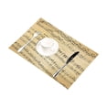 MYPOP Music Notes on Stave Old Paper Table Placemat Food Mat 12x18 ...