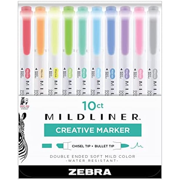 Zebra Pen Mildliner, Double Ended Highlighter, Broad and Fine Tips ...