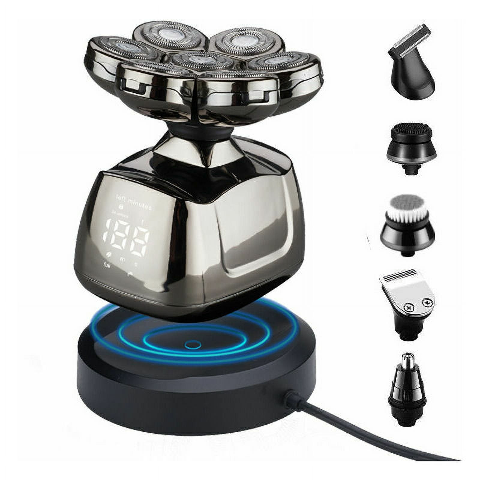 Reiche Rasoir Electriques Hommes  6 In 1 Rasoirs À Têtes Rotatives 7d Tondeuse À Barbe Rasoir Rechargeable Sans Fil Rasage