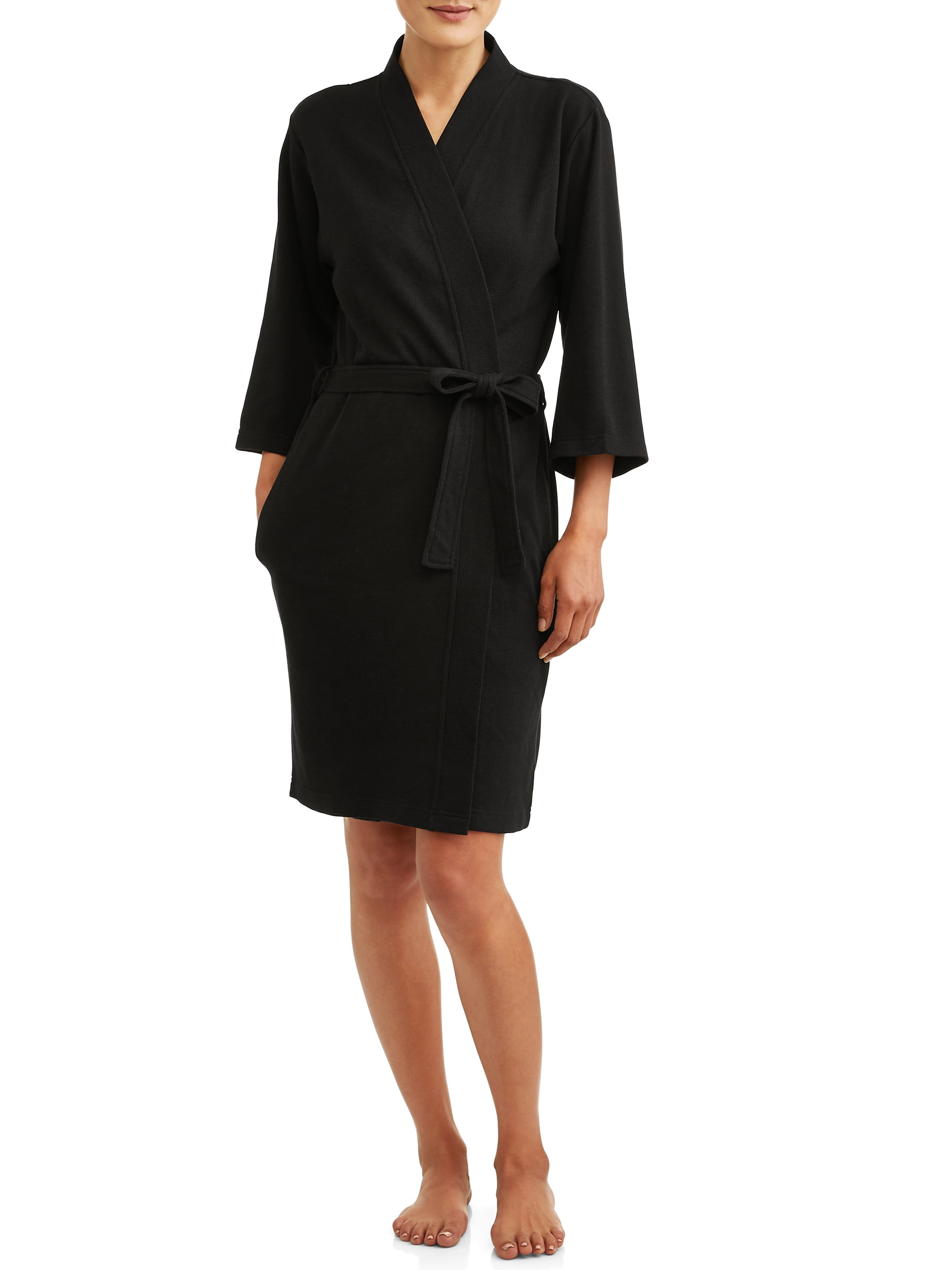 Lissome Women's and Women's Plus Waffle Wrap Robe - Walmart.com