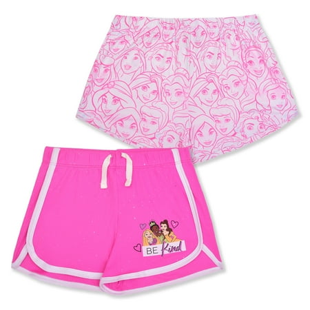 Disney Princess Girl's 2 Pack Be Kind Lounge Shorts Set, Pink, Size 2T ...