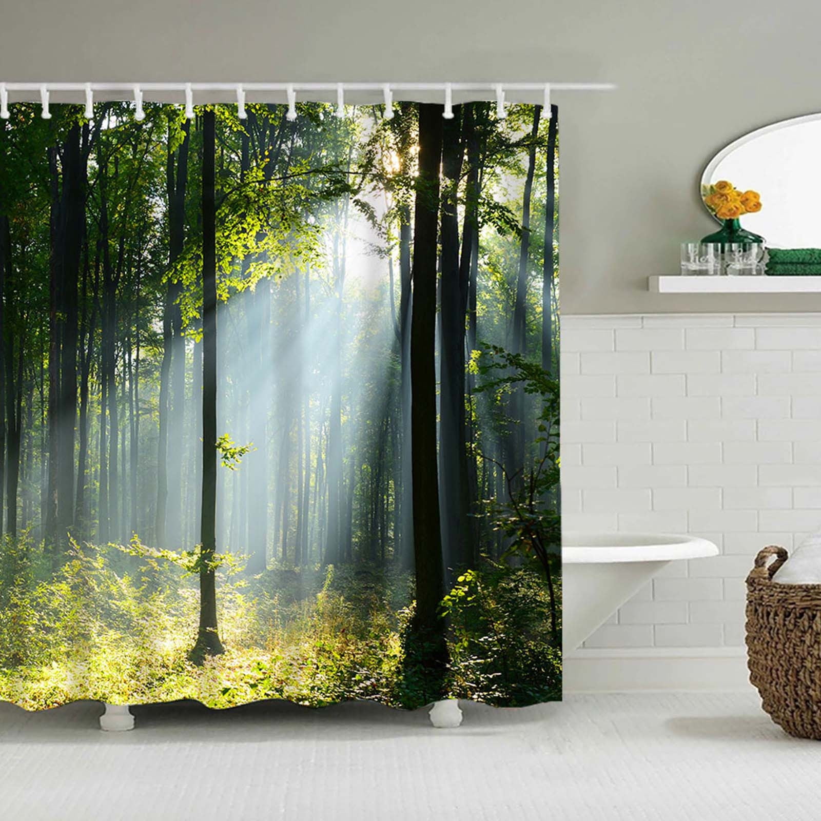 Click here for Rxirucgd Trees Forest Sunlight Shower Curtain Stra... prices