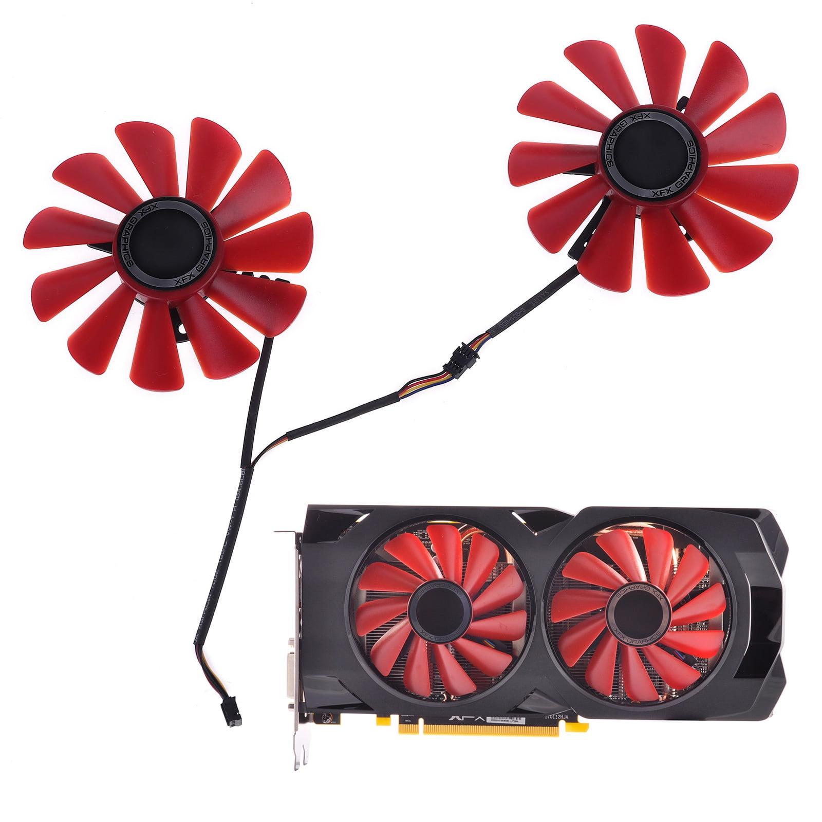 Buy 2pcs 85mm RX-570-RS RX-580-RS FD10U12S9-C Fan for XFX RX470 RX570 ...