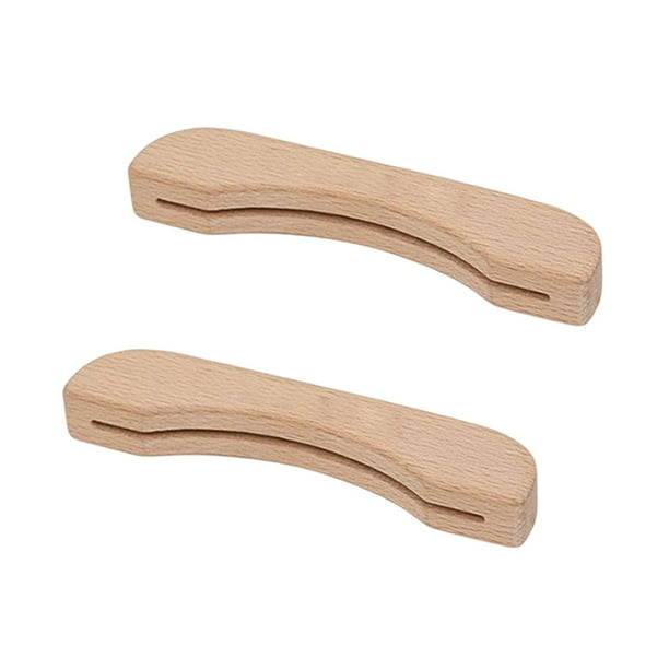 2Pcs Wooden BBQ Pan Handle Scald Replacement Grip Heat Resistant ...