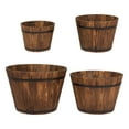 Shine Company Round Tall Cedar Barrel Set of 4 - Burnt Brown - Walmart.com
