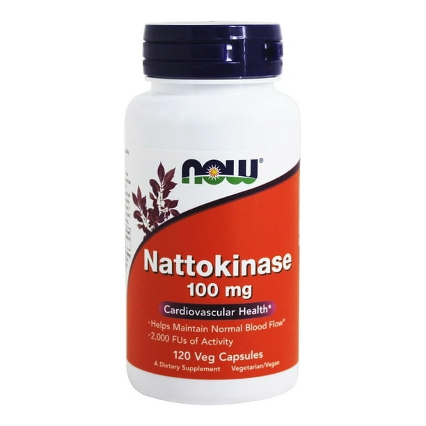 NOW Foods Nattokinase 100 mg, 120 Vegetarian Capsules-2 Pack - Walmart ...