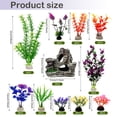 SLOCME 25 PCS Aquarium Plants & Rock Cave Set, Colorful Plastic Fish ...