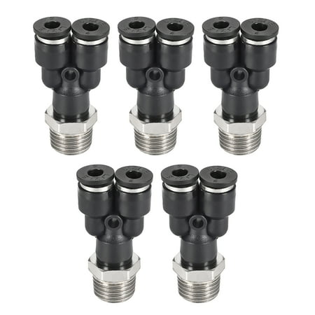 Push To Connect Fittings Y Type Tube Connect 4mm OD x 1/4PT Male Thread ...