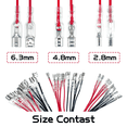 30PCS 2.8Mm /4.8Mm /6.3Mm Female Speaker Wire Connector with Insulating ...