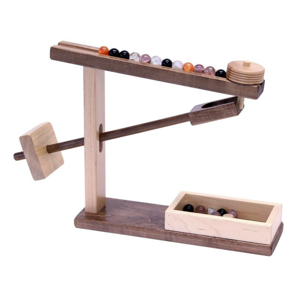 Amish-Made Wooden Marble Roller Machine Toy, Child-Safe Maple/Walnut ...