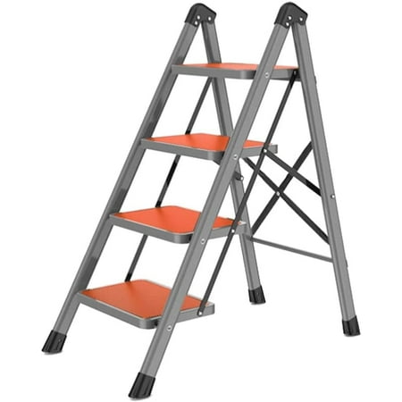 Step ladders Foldable Safety 4 Step Ladder Folding Step Stool with Bump ...
