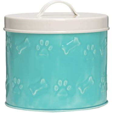 Amici Pet Sparky Dog Treat Collection Metal Storage Canister - White ...